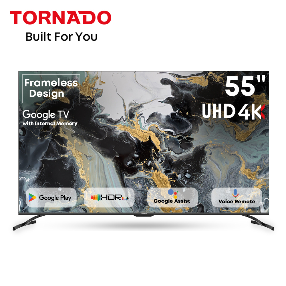 TORNADO 55 Inch 4K ULTRA HD Smart TV, Google TV with Hands Free Voice ...