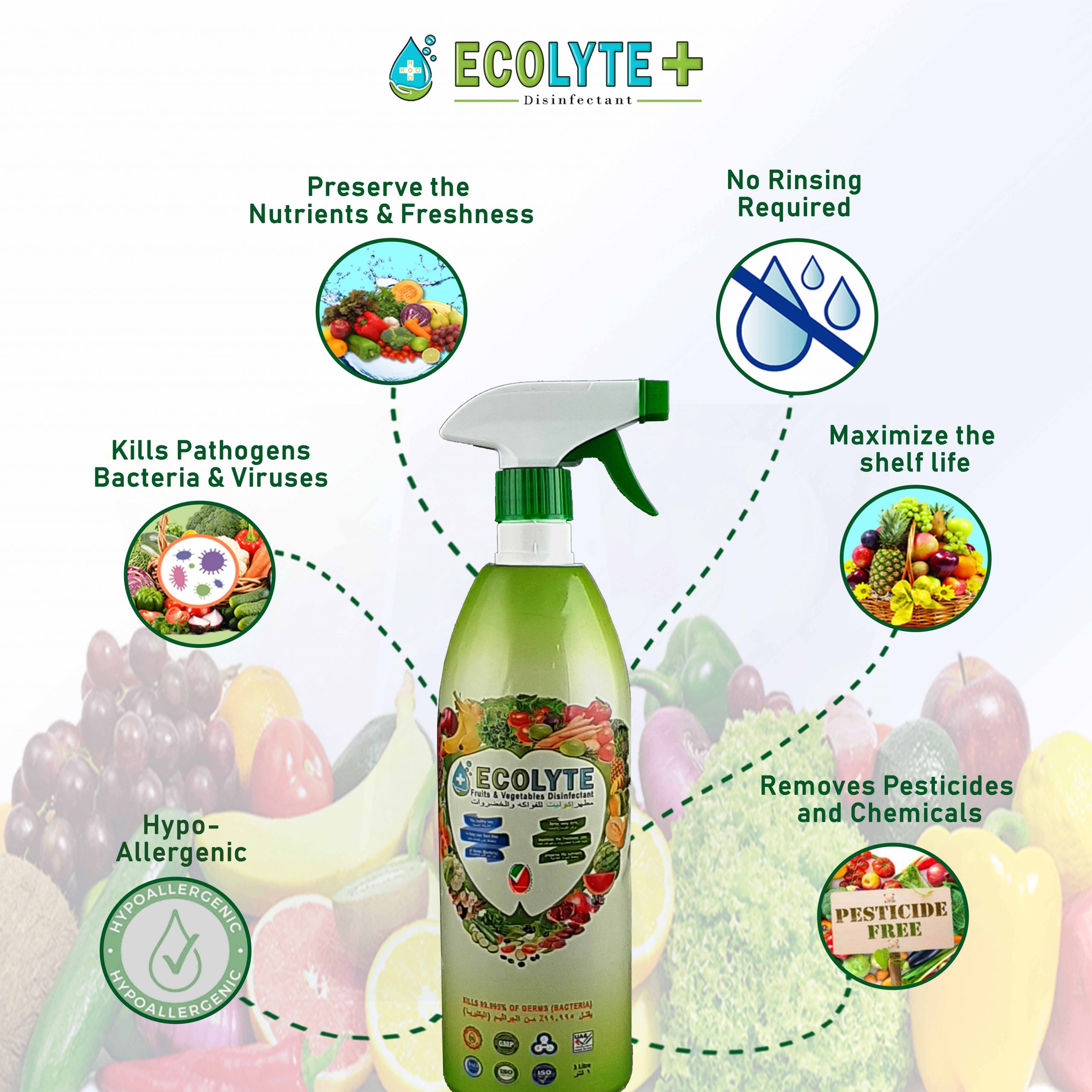 Ecolyte Fruits Vegetables Disinfectant 100 Natural 1 Litre